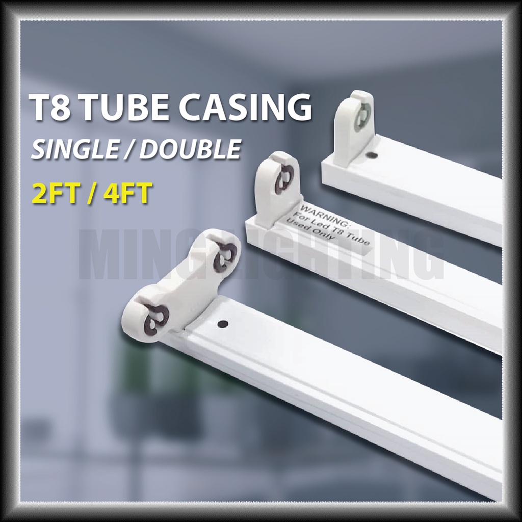 LED T8 Casing 2FT 4FT Kalimantang Single Double Fitting Light Tube ...
