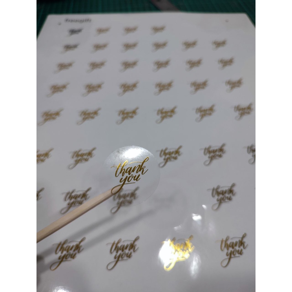 Gold Stamping Sticker / Transparent Sticker With Gold stamping ...