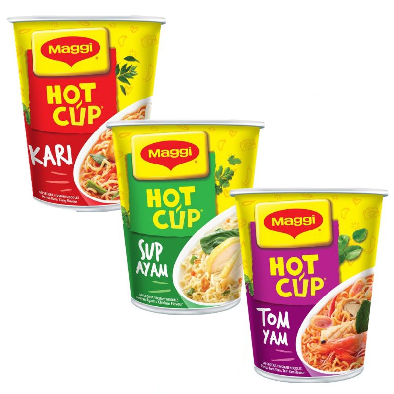 Maggi Hot Cup Curry / Chicken / Tom Yam / Kari / Ayam | Shopee Malaysia