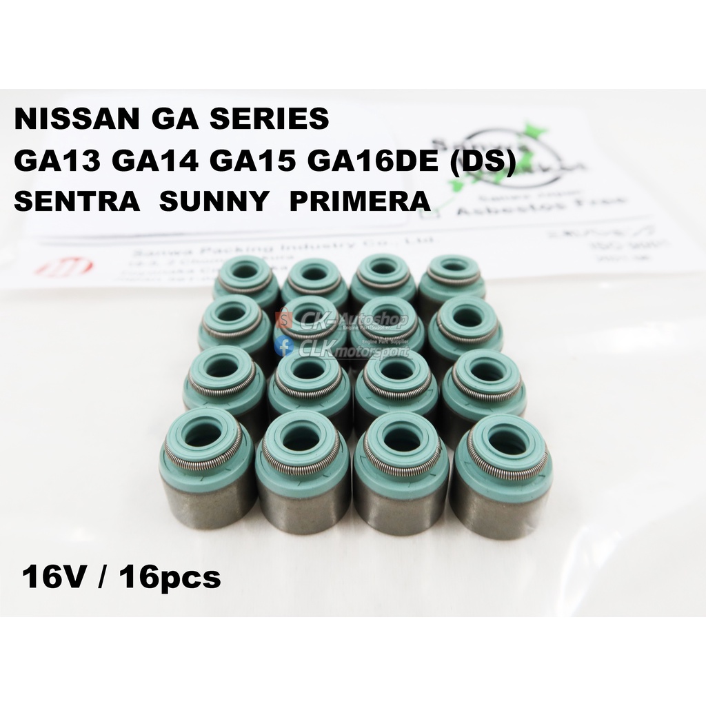SANWA Japan Viton Valve Seal - Nissan GA13DS GA14DE GA15DE GA16DE Sentra B13 B14 Sunny N14 N15 ...
