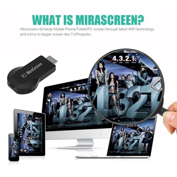 MiraScreen Pembesar Skrin Smartphone Pintar TV Televisyen Mirroring ...