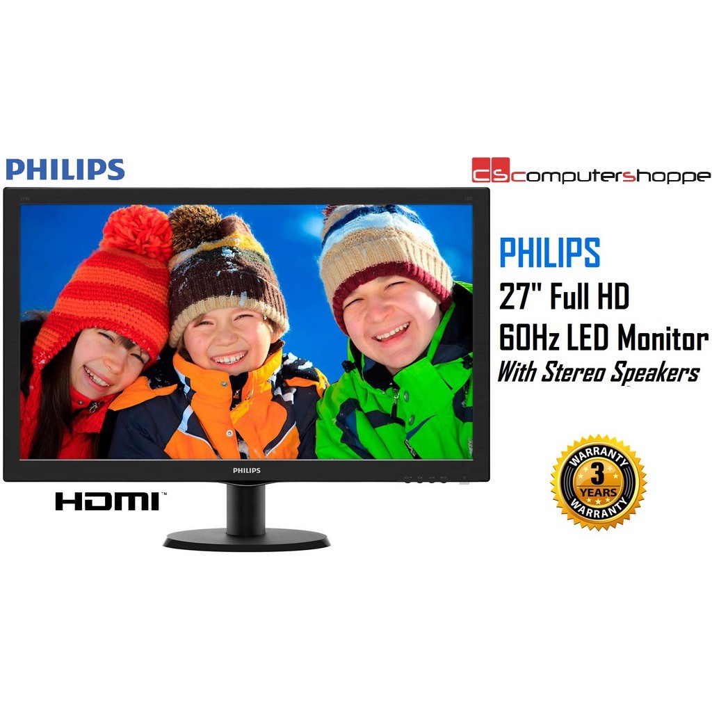 Philips 27" Full HD 60Hz LED IPS Monitor (273V5LHAB) | Shopee Malaysia