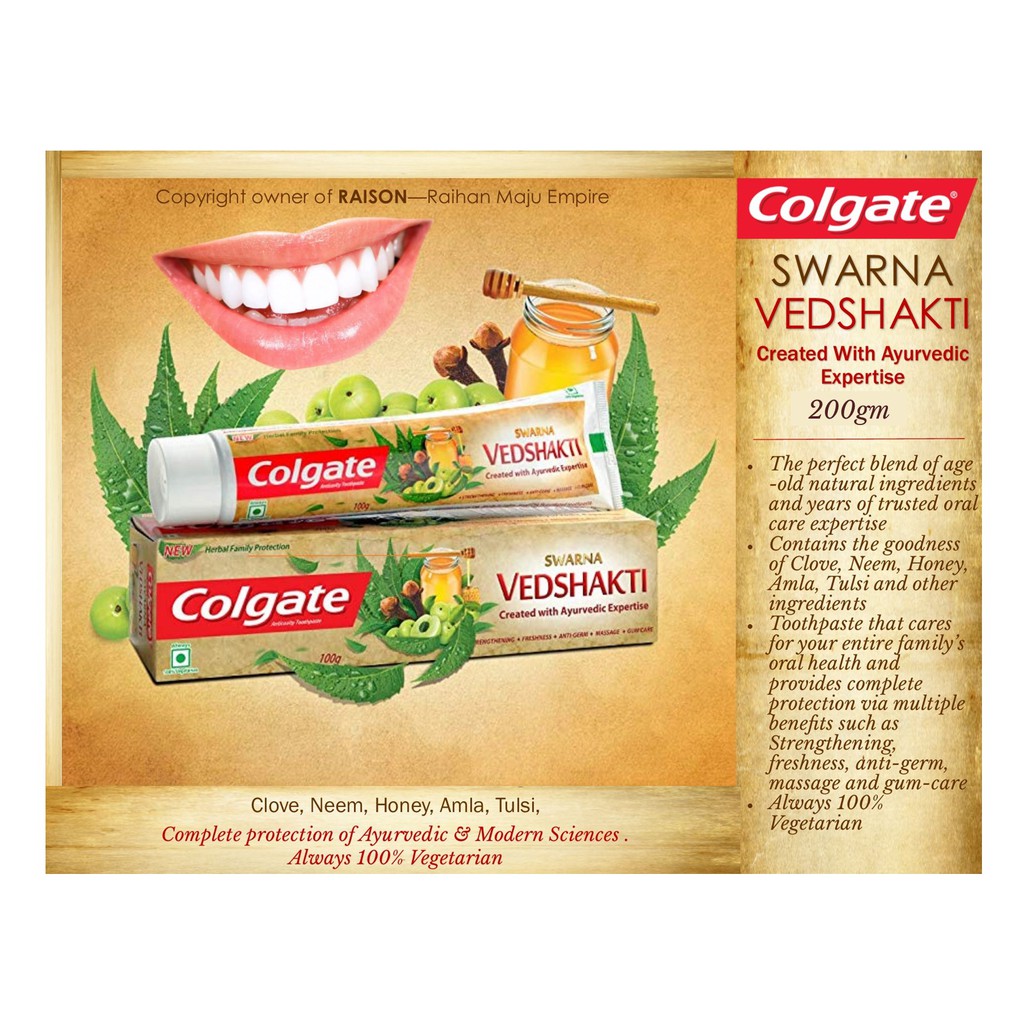 Colgate SWARNA VEDSHAKTI Created With Ayurvedic Toothpaste Expertise ...