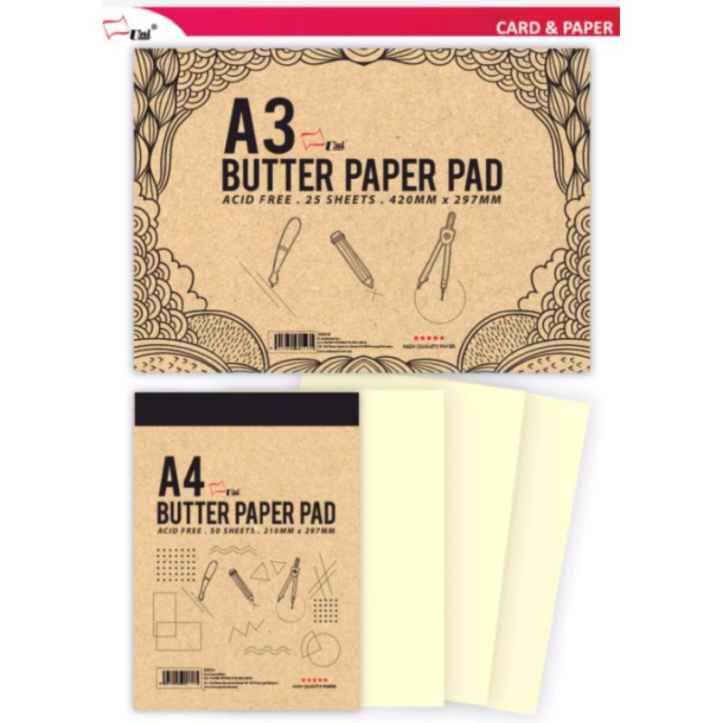 Uni Butter Paper Pad A4 & A3 Saiz | Shopee Malaysia