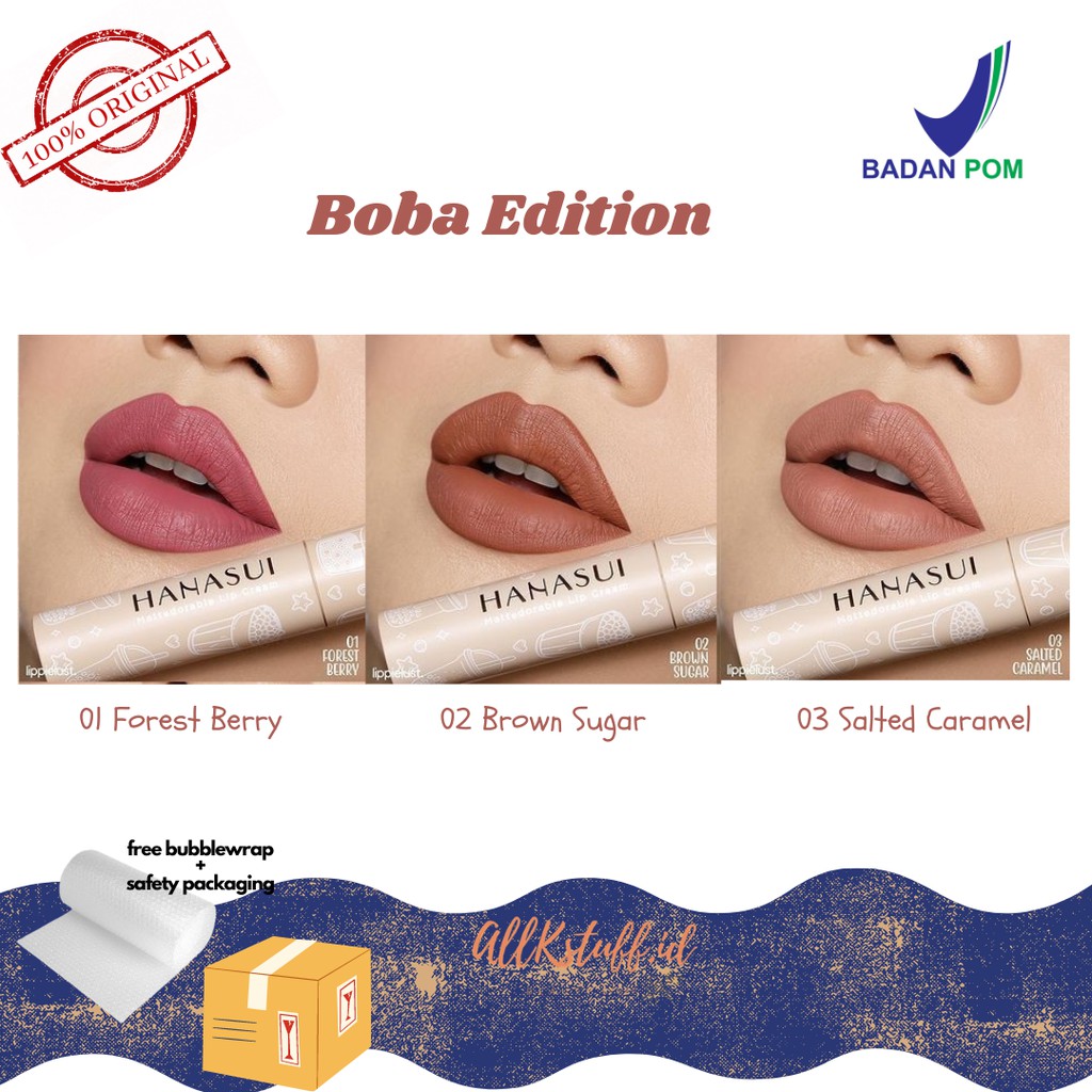 (FREE Gift) Hanasui Mattedorable BOBA Edition Lip Cream (BOBA) | Shopee ...