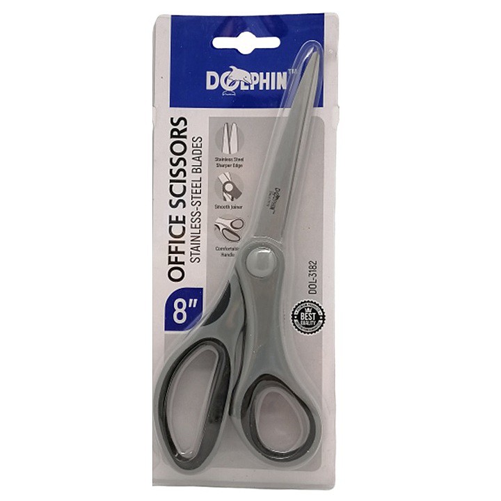 Dolphin DOL-3182 8" Stainless Steel Scissors Office and School ...