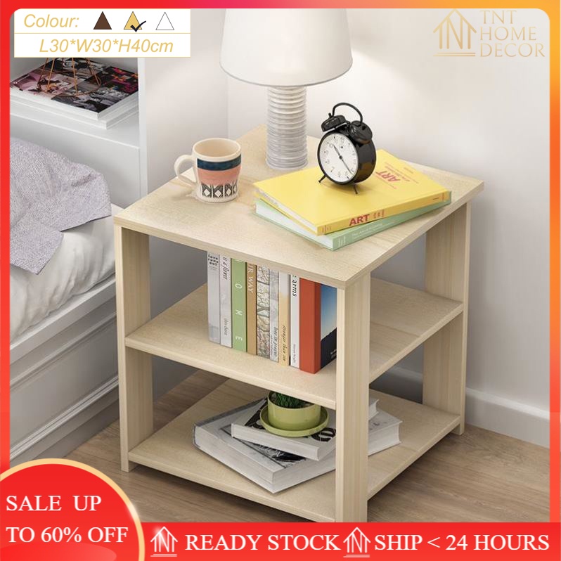 TNT 3 Layers Side Mini Tea Table / Wooden Small Bedside table Square ...
