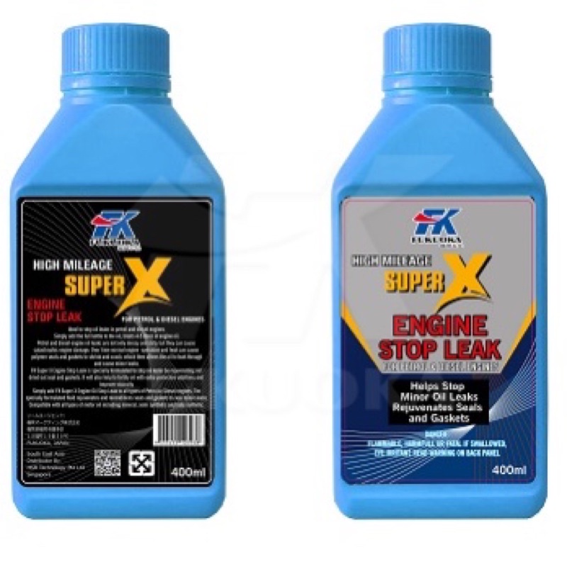 FK FUKUOKA High Mileage Super X Engine Stop leak (400ml) for Petrol ...