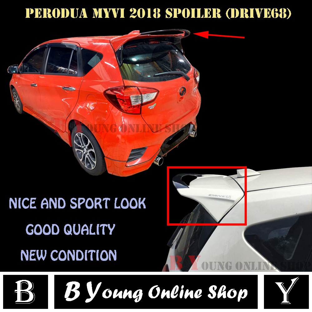 PERODUA MYVI 2018 NEW MYVI SPOILER (68) (DRIVE68) (D68) FIBERGLASS ...