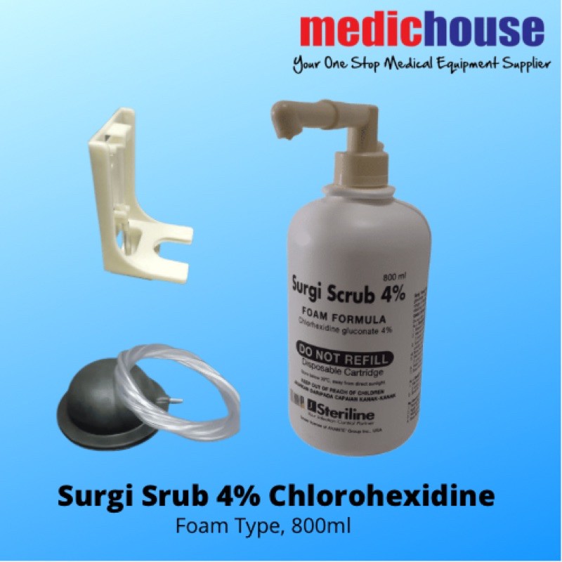 Steriline Surgi Scrub 4% Chlorohexidine gluconate 800ml foam ...
