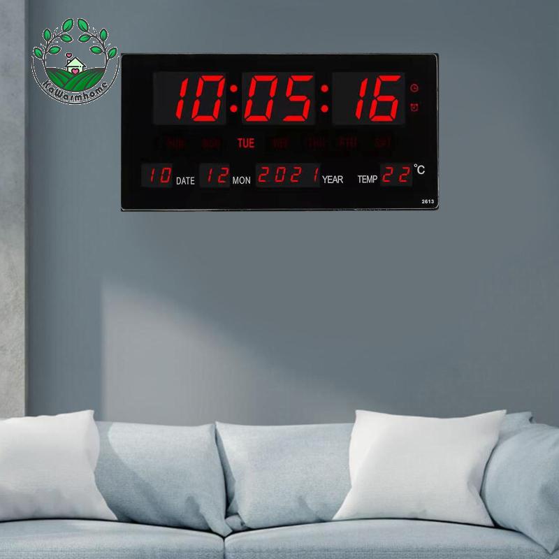 Large Digital Wall Clock LED Display with Day Date Large Number Display ...