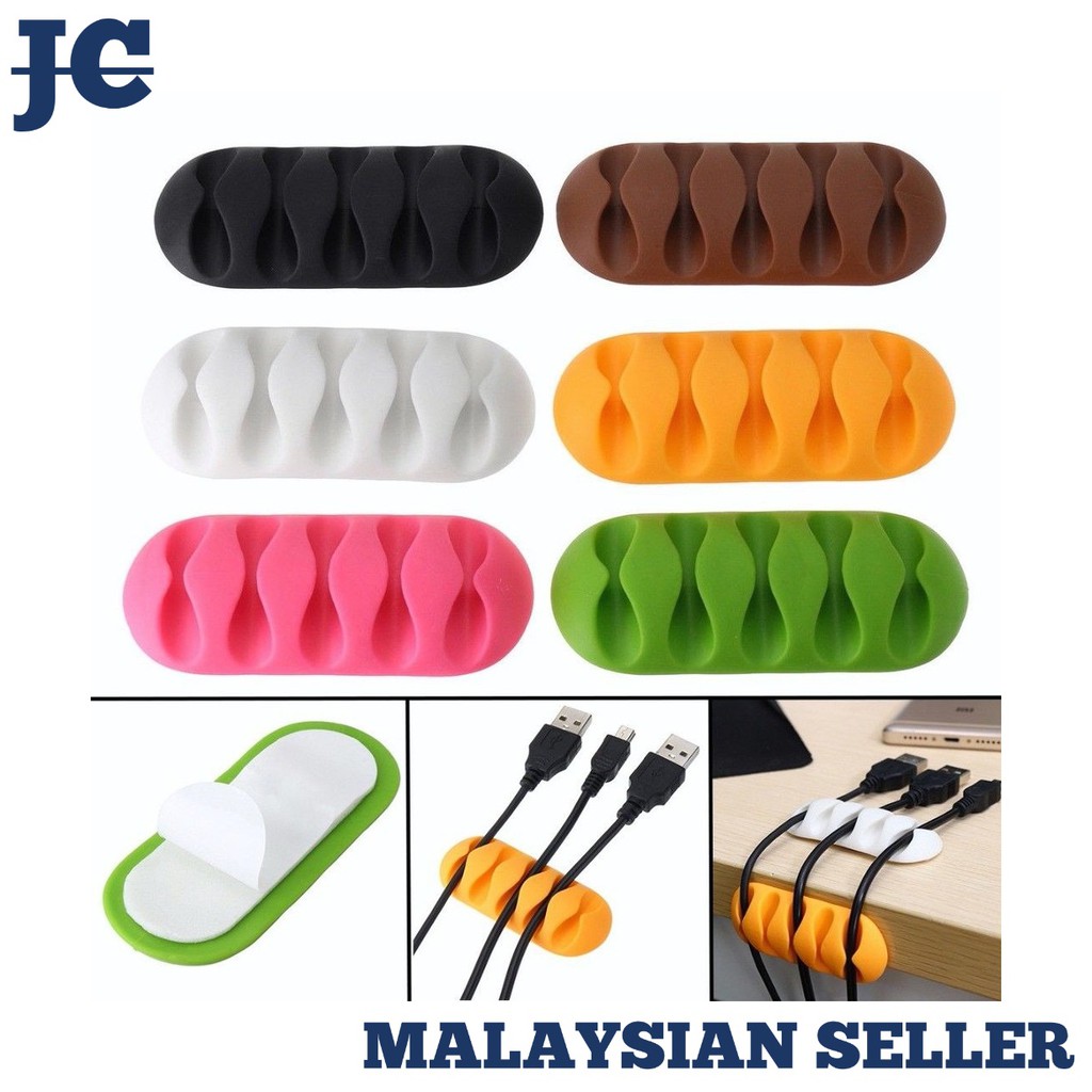 Desktop Silicone 5 Plug Long Wire Retention Clips | Shopee Malaysia
