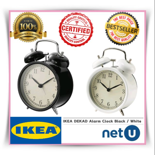 IKEA DEKAD Alarm Clock Black / White | Shopee Malaysia