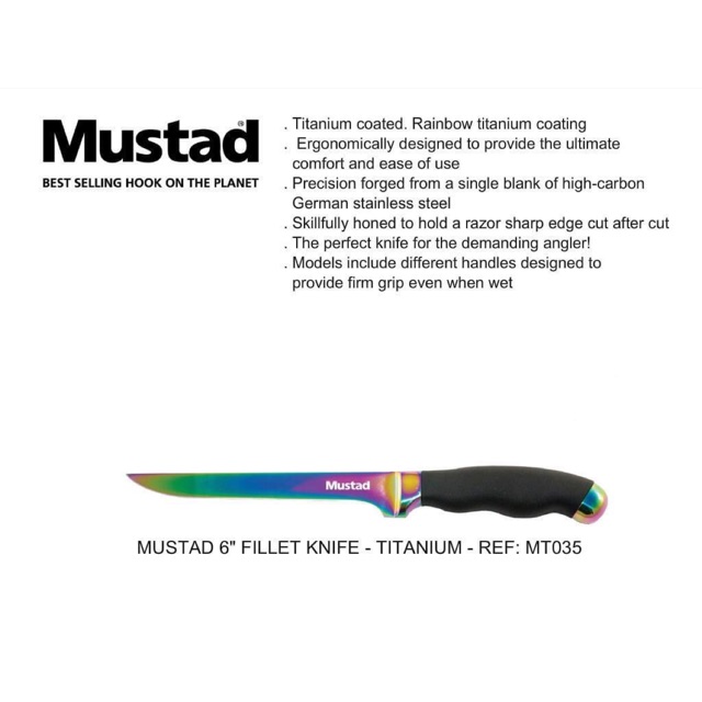 Mustad fillet knife 6“ titanium stainless steel | Shopee Malaysia