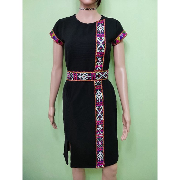 Baju tradisional moden Sabah/Dress Rungus corak motif pinakol | Shopee ...