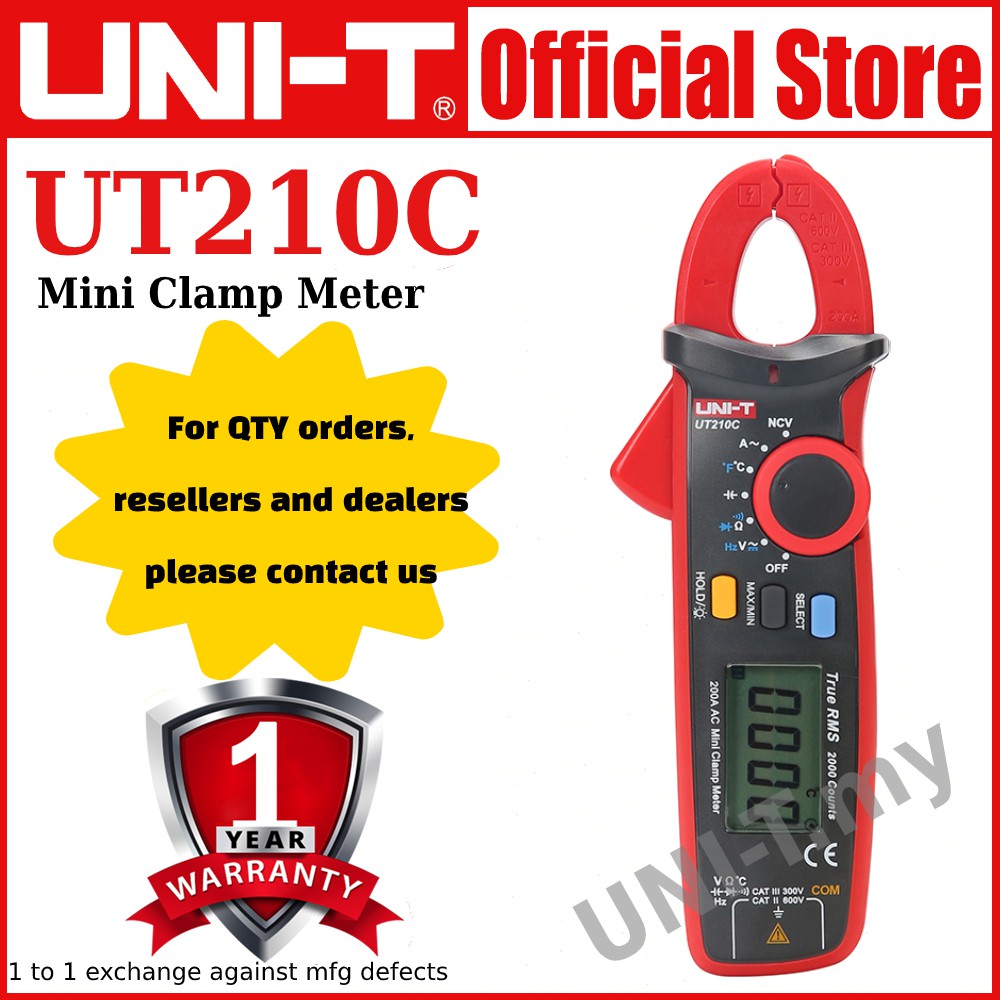 UNI-T UT210C Mini Clamp Meter (AC current, AC/DC voltage, Resistance ...