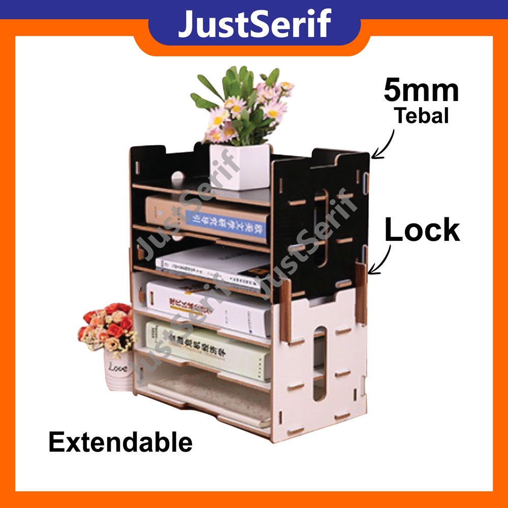 Bestgift 5mm Thick 3 layer wooden paper tray document table shelf ...