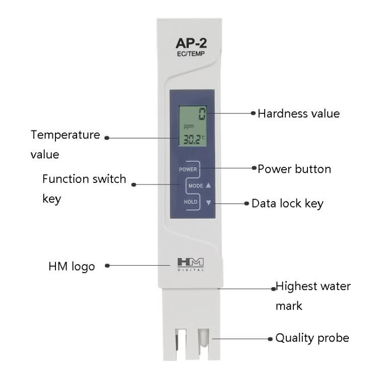 Aquapro HM Digital AP-2 EC Meter Hydroponics Fertigasi Baja AB Water ...