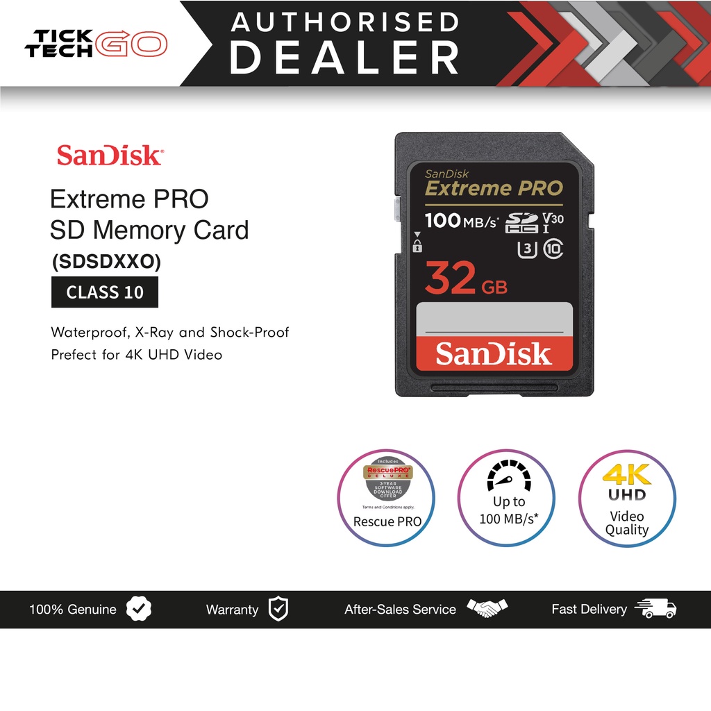 SanDisk Extreme PRO SDHC (32GB) UHS-I Card for DSLR Camera MAX. 100MB/s ...