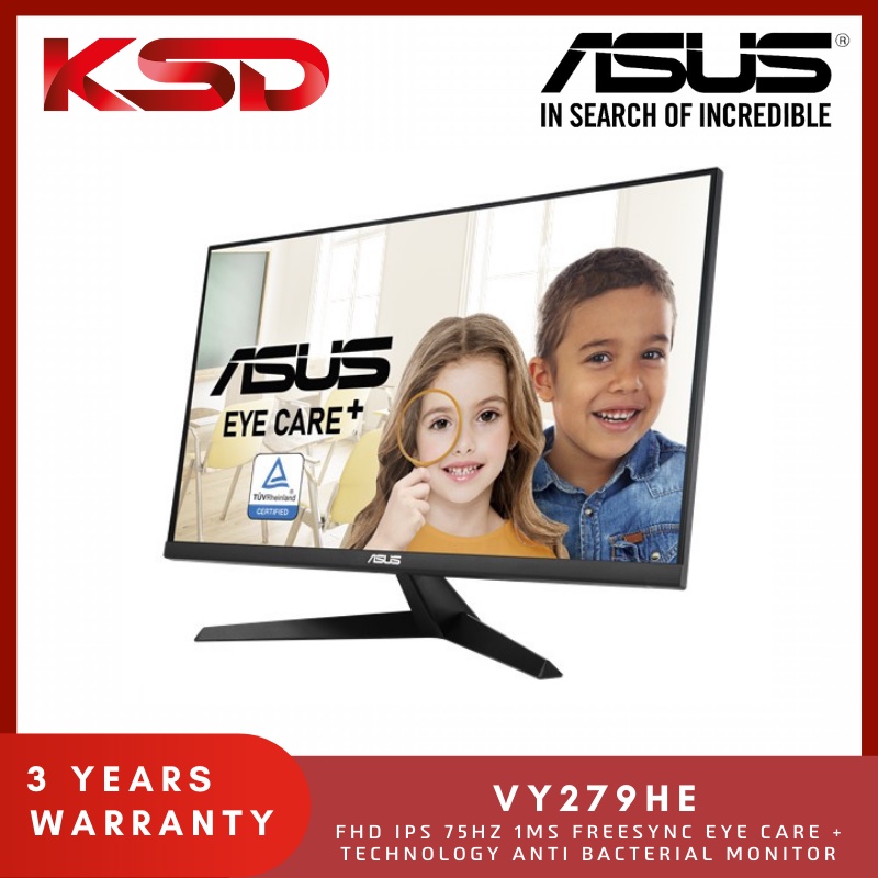 Asus VY279HE 27" FHD IPS 75Hz 1ms FreeSync Eye Care + Technology Anti Bacterial Monitor | Shopee ...