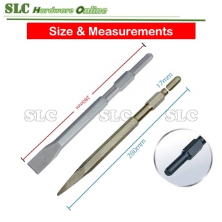 GENTOOLS Hex Shank 17mm x 280mm Star Bull Point Chisel Hacking ...