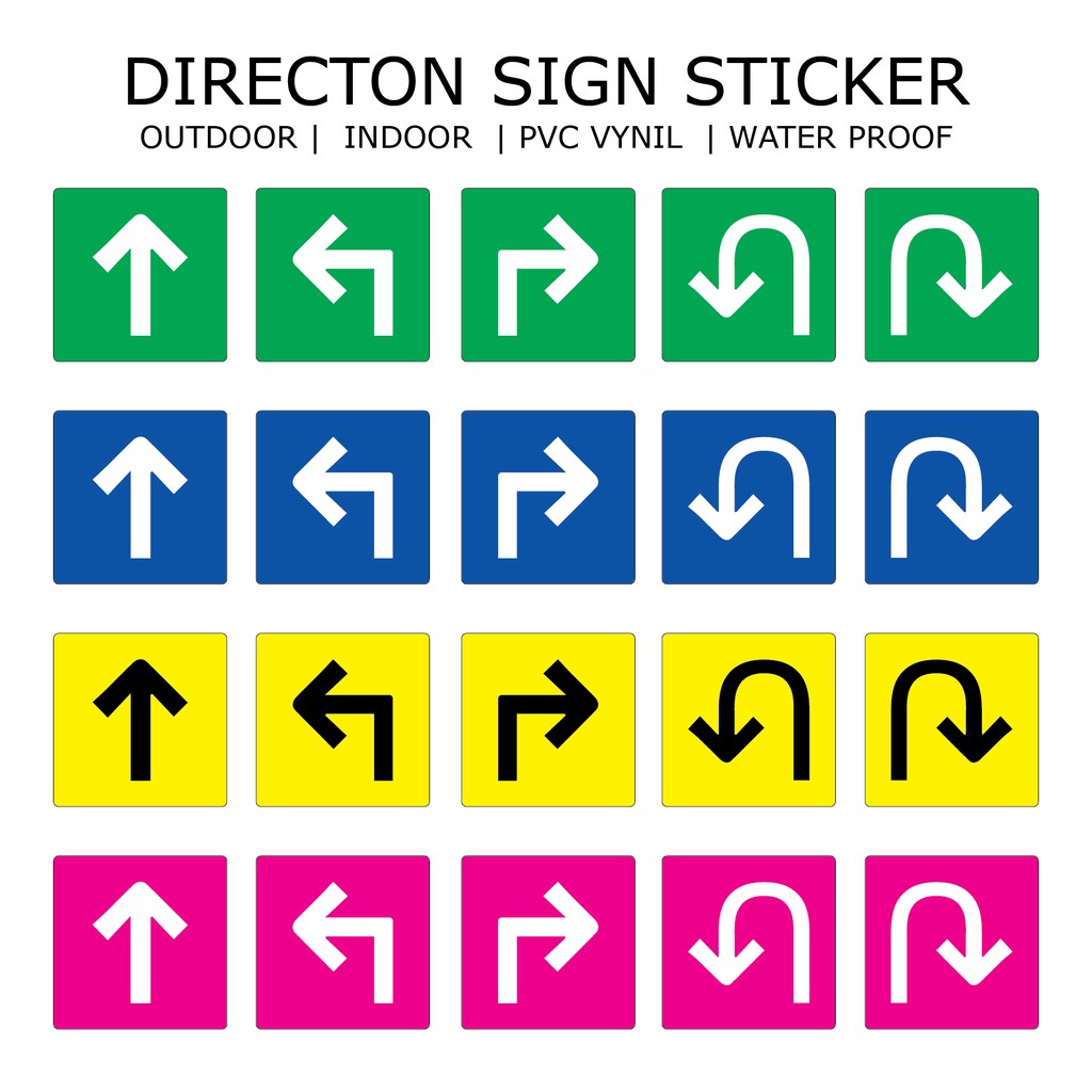 Direction sign sticker indoor outdoor | stiker penunjuk arah | Shopee ...