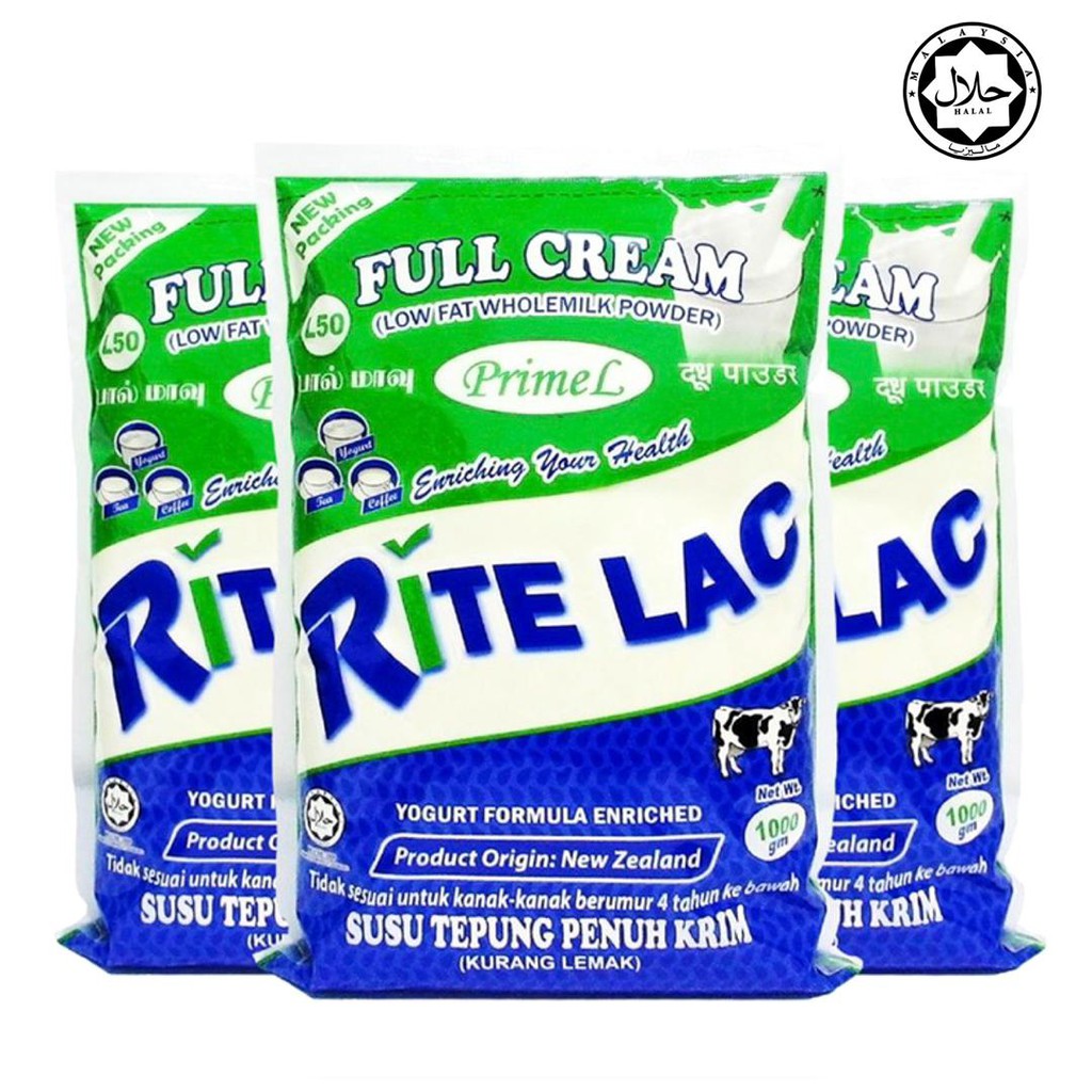 RITE LAC L50 Full Cream Milk Powder - Susu Tepung Penuh Krim ( 1kg x 10 ...