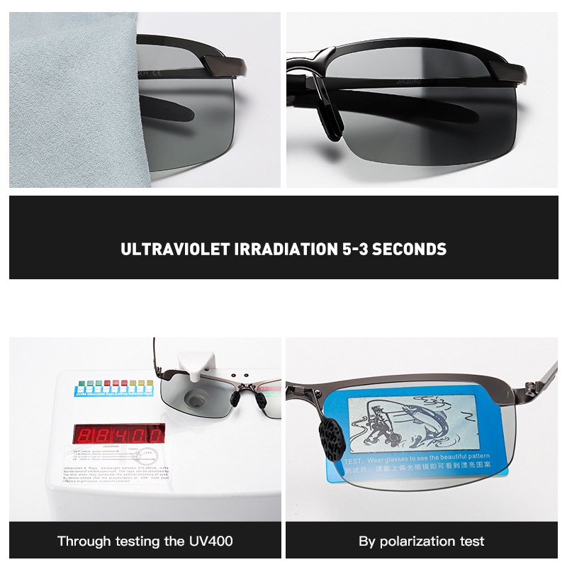 UV400 Photochromic Polarized Sunglasses UV Protection Anti Glares ...