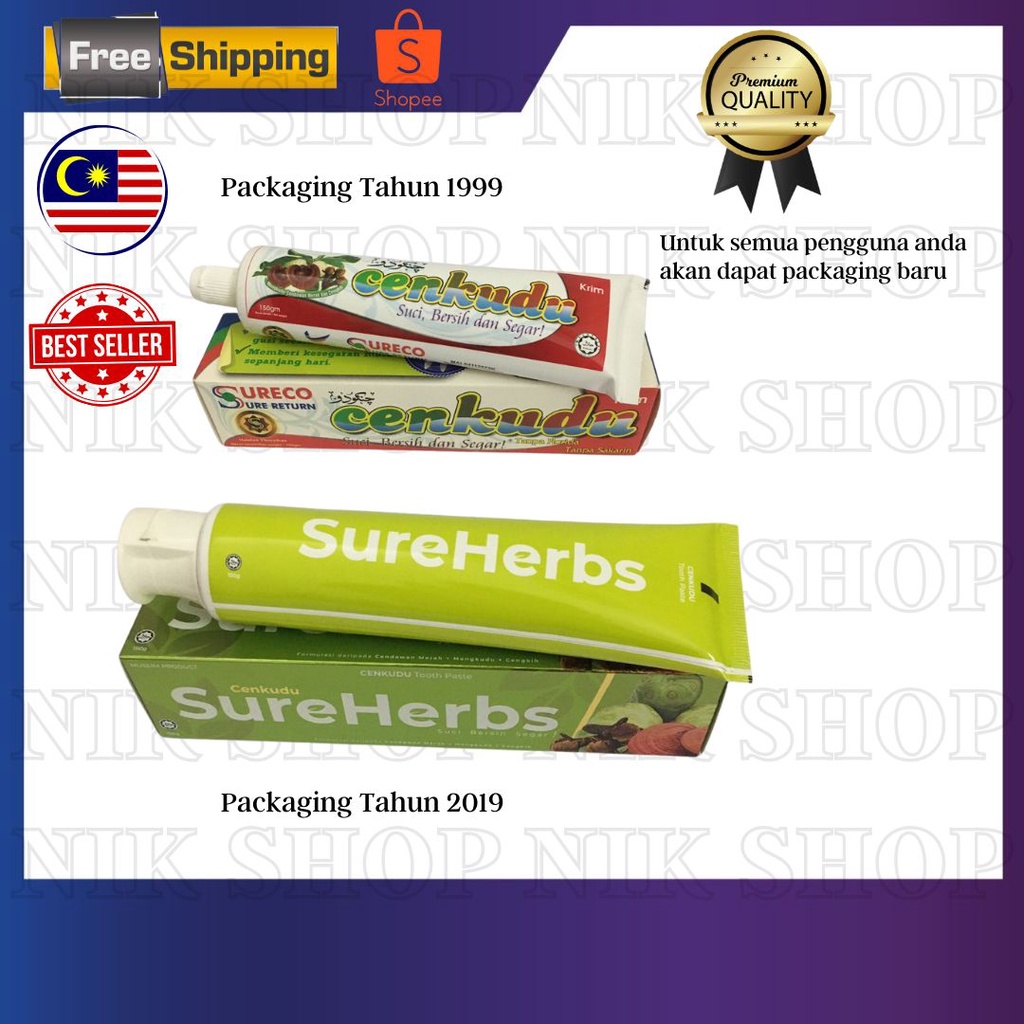 UBAT GIGI HERBA CENKUDU SURE HERBS🔥HOT ITEM🔥 [💯% Original] | Shopee ...