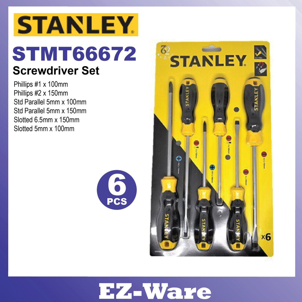 Stanley 6 Piece Cushion Grip Screwdriver Set STMT66672 | Shopee Malaysia