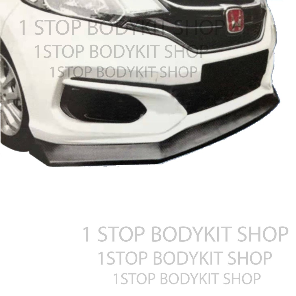 HONDA JAZZ '17 FRONT V-LIP (SPOON)POLYURETHANE (PU) SKIRT LIP BODYKIT ...