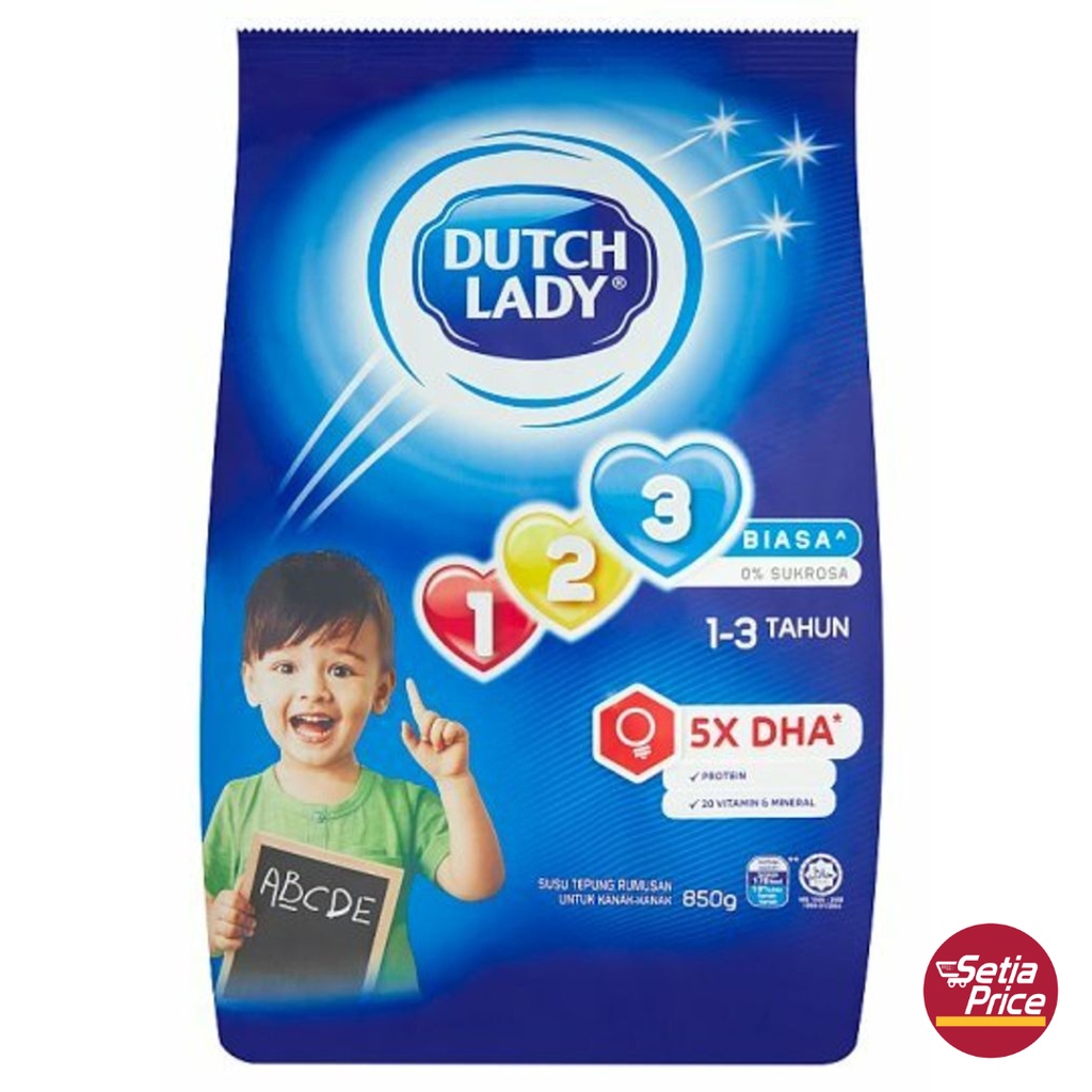 DUTCH LADY 123 PLAIN 1-3 TAHUN 850G | Shopee Malaysia