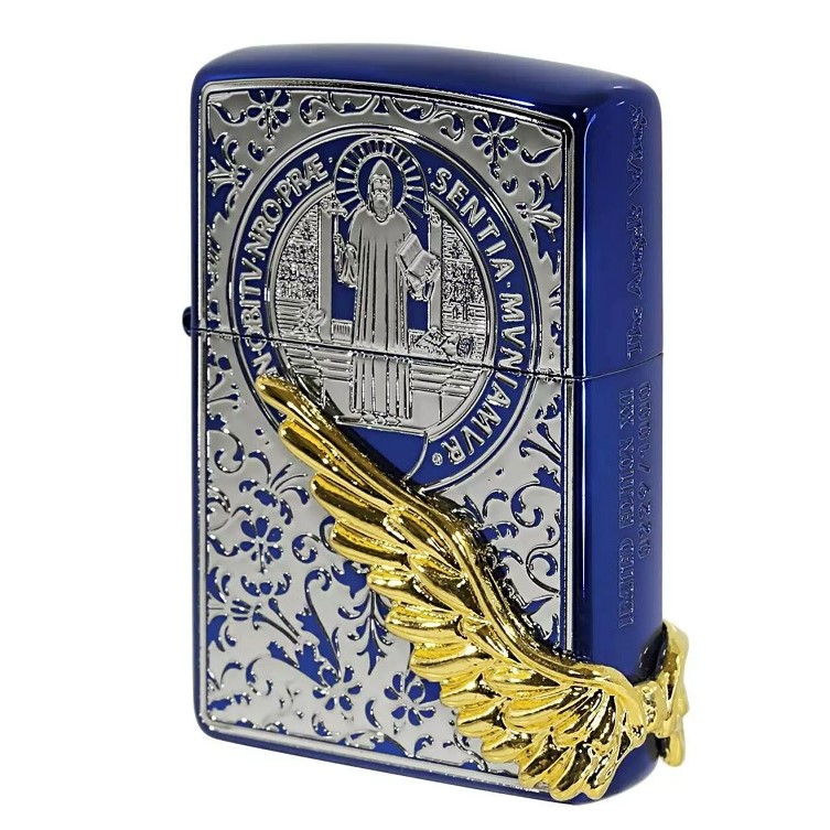 Windproof Kerosene Lighter Golden Angel Wings 3D Zippo Lighter Custom ...