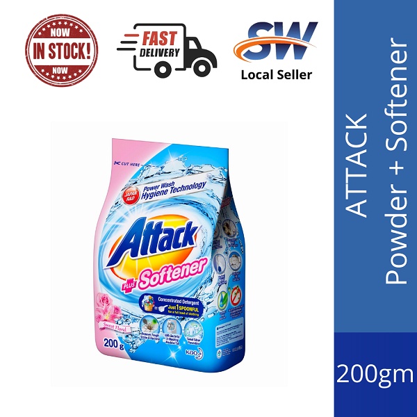Attack Powder Detergent + Softener 200g | Shopee Malaysia
