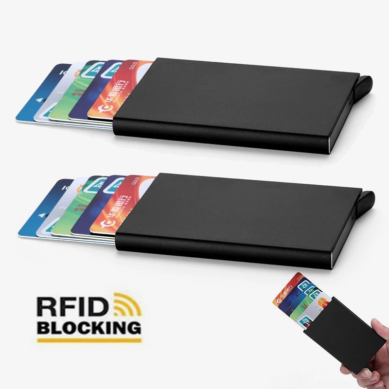 Aluminum Card Holder RFID Credit Card Holder/ Automatic Pop-Up Bank ...