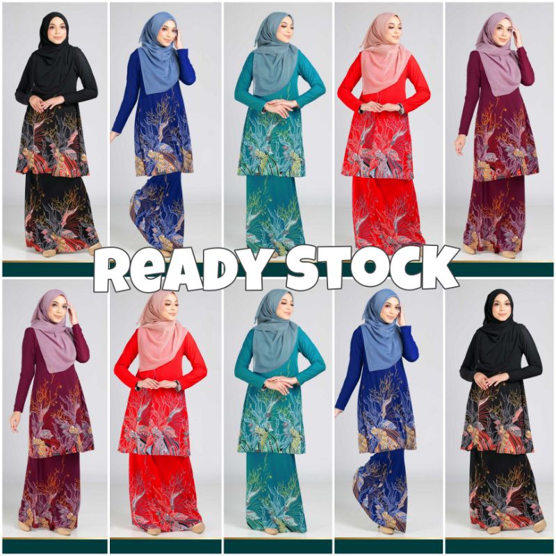 Ready Stock Baju Kurung Queeny Batik Sabella L XL 2XL | Shopee Malaysia