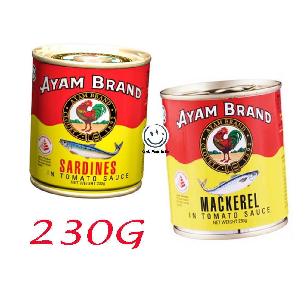 Ayam brand sardines can mackerel can 230g halal ikan sardin tin in ...