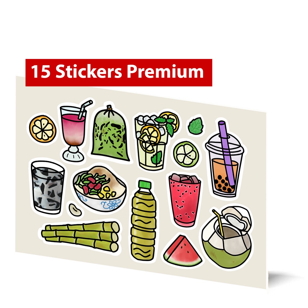 Sticker Bazar Ramadan / Pasar Malam Drinks, 15 Pelekat Premium | Shopee ...