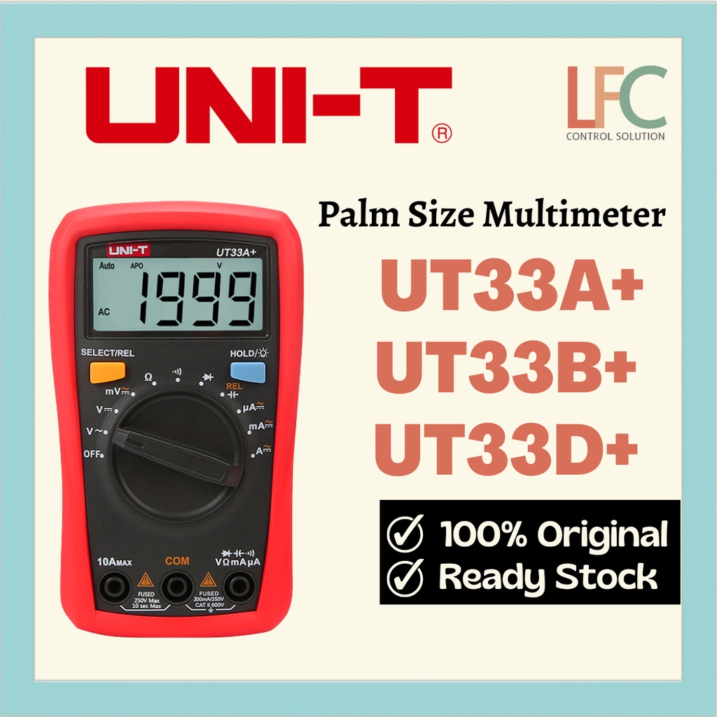 Uni-T UT33A+ UT33B+ UT33D+ Series Palm Size Multimeters | Shopee Malaysia