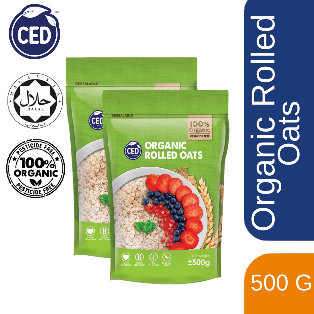 CED Organic Rolled Oats 500GM (Twin Pack) | Shopee Malaysia CED Organic Rolled Oats 500GM (Twin Pack) | Shopee Malaysia