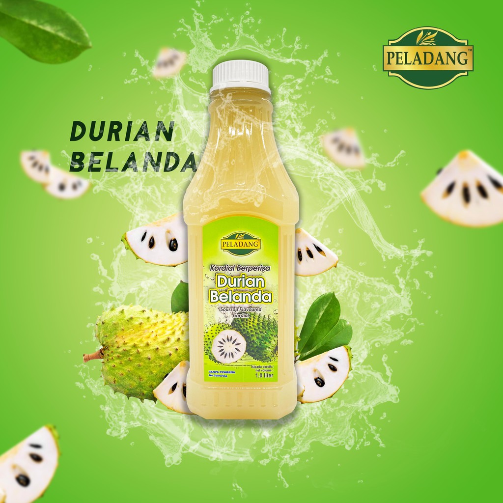 PELADANG Soursop Cordial 1 litre x12 (1 Carton) / Kordial Perisa Durian ...