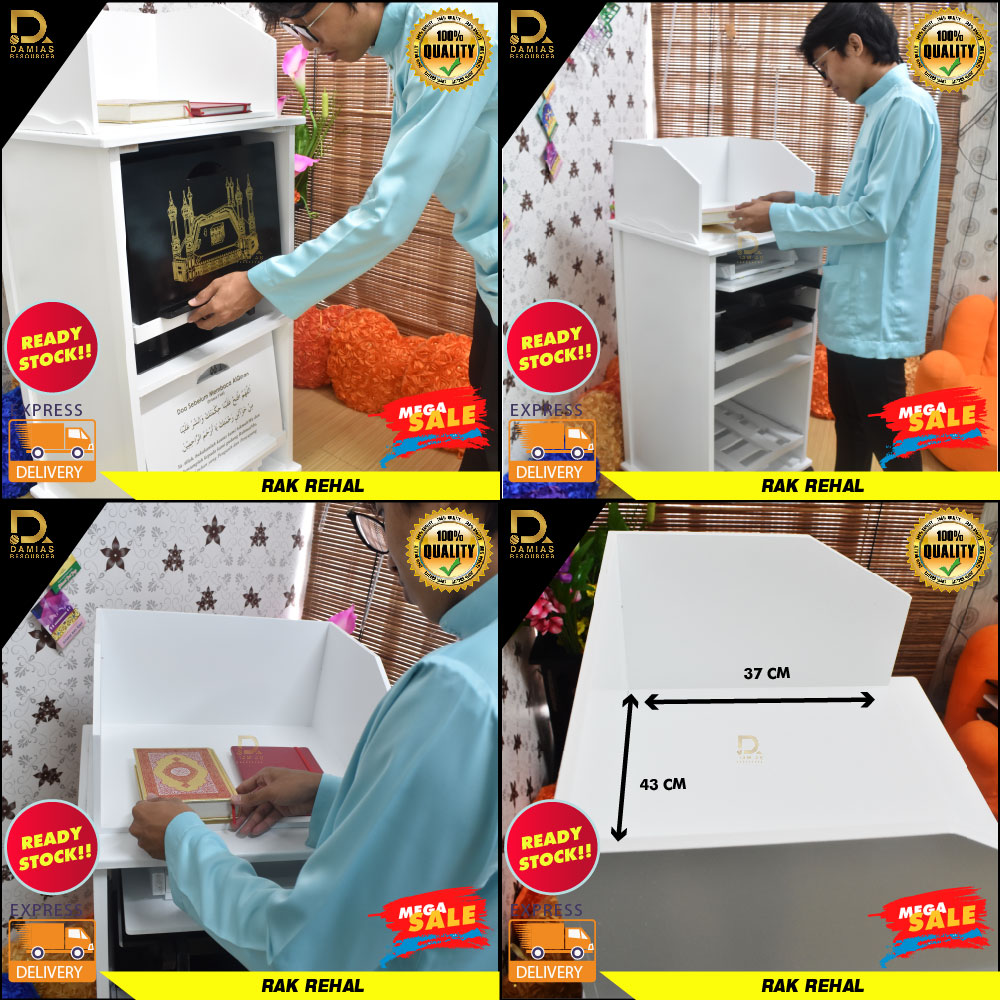 Rak Cabinet Wooden Kayu Serbaguna Simpan /Susun Rehal Storage Beroda ...