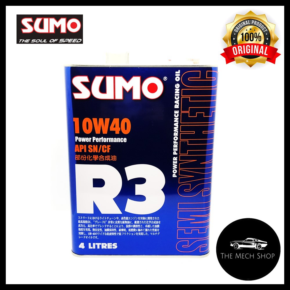 Sumo R3 Performance Semi Synthetic 10W40 API SN/CF Engine Oil 10w-40 (4 ...