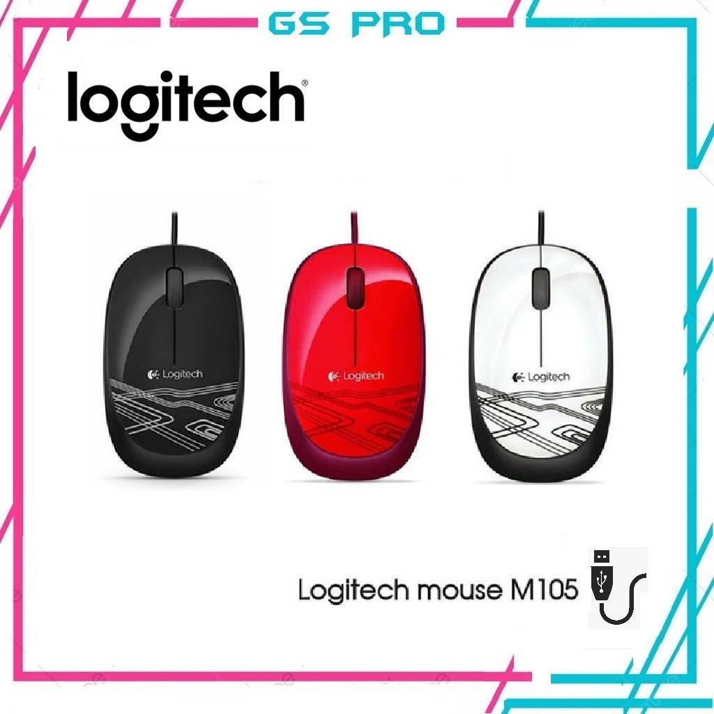 [GSPRO] Logitech M105 Wired USB Mouse, 3-Buttons, 1000 DPI Optical ...