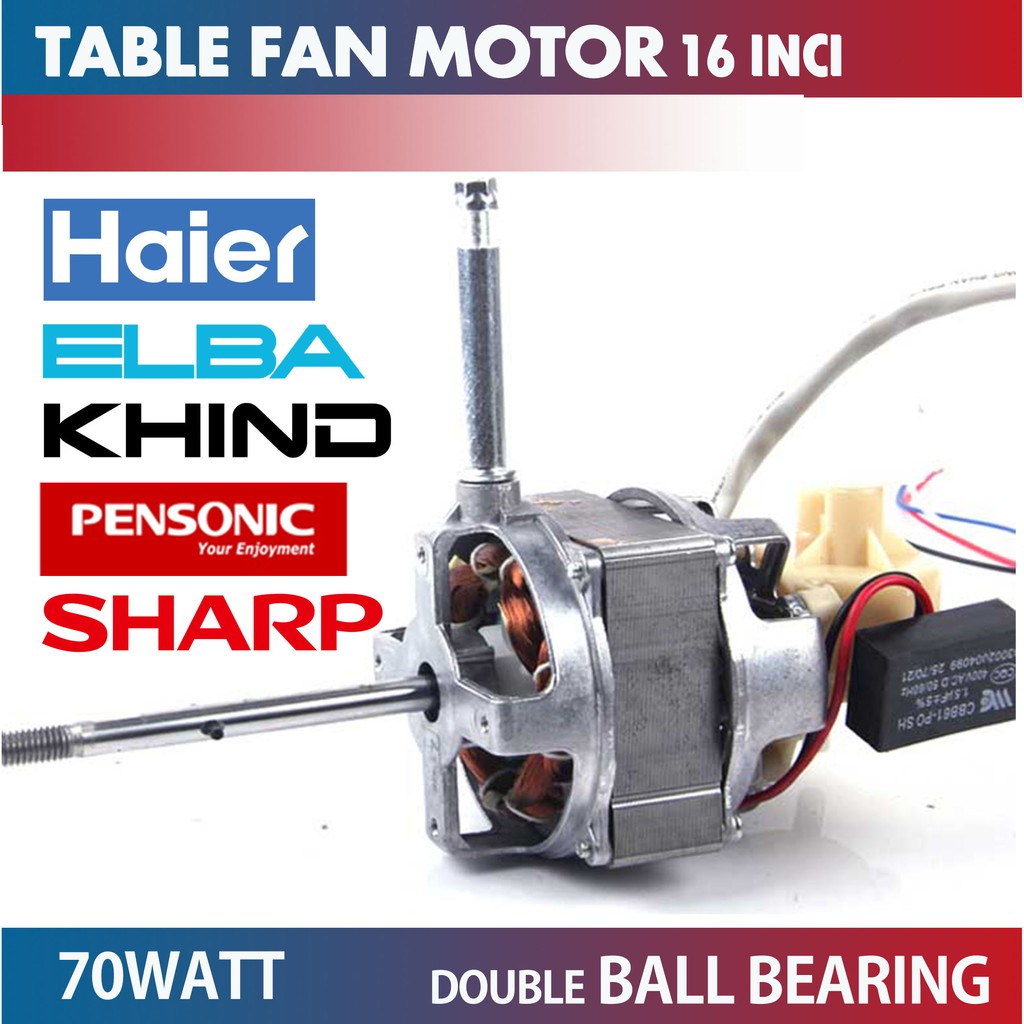 TABLE FAN MOTOR 16 INCH MOTOR KIPAS 70 watt with ball bearing | Shopee ...