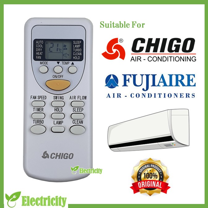 Original Chigo/Fujiaire Air conditioner Remote Control (JT-03) | Shopee ...