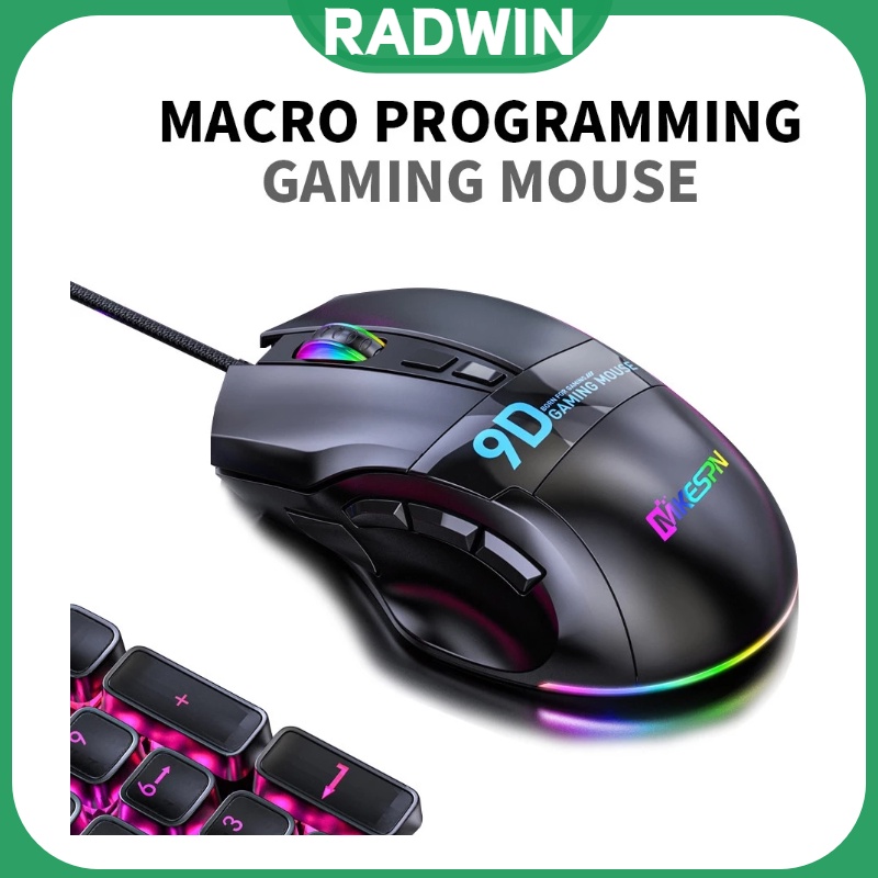 12000DPI Wired Gaming Mouse Full Speed Macro-program Ergonomic Design ...