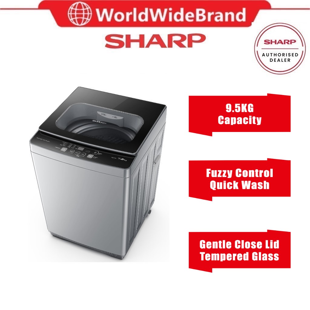 Sharp Fully Auto Top Load Washing Machine (9.5 kg) ESX9521 With Soft ...