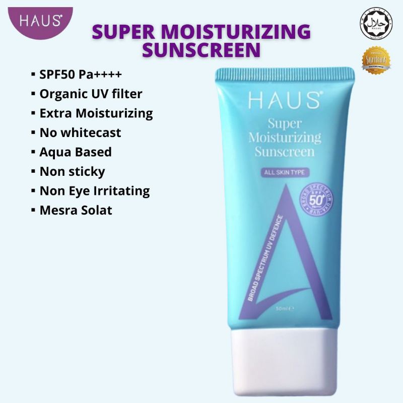 SUPER MOISTURIZING SUNSCREEN SPF50 PA++++ (BROAD-SPECTRUM) HAUS ...