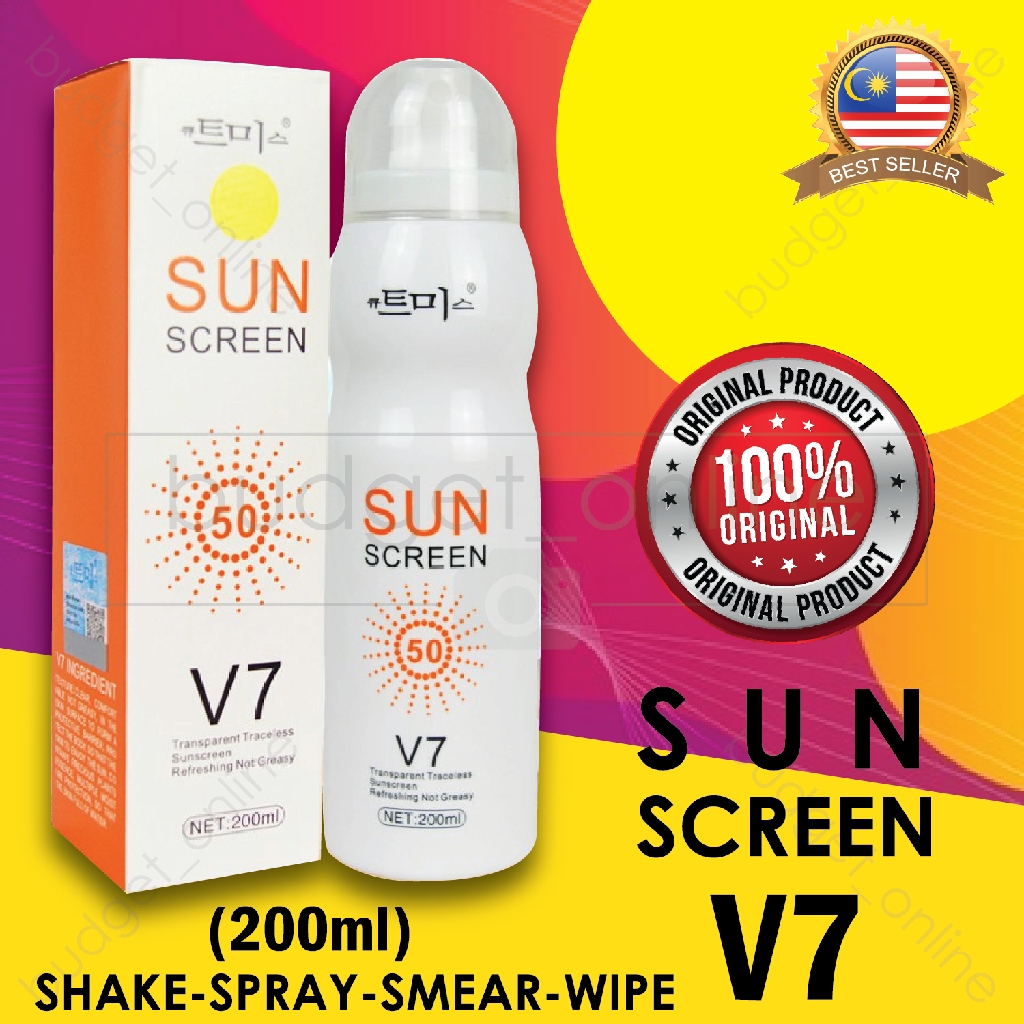 ORIGINAL SUNSCREEN V7 SPF 50+ Spray Whitening Skin UV Protect Sunblock ...